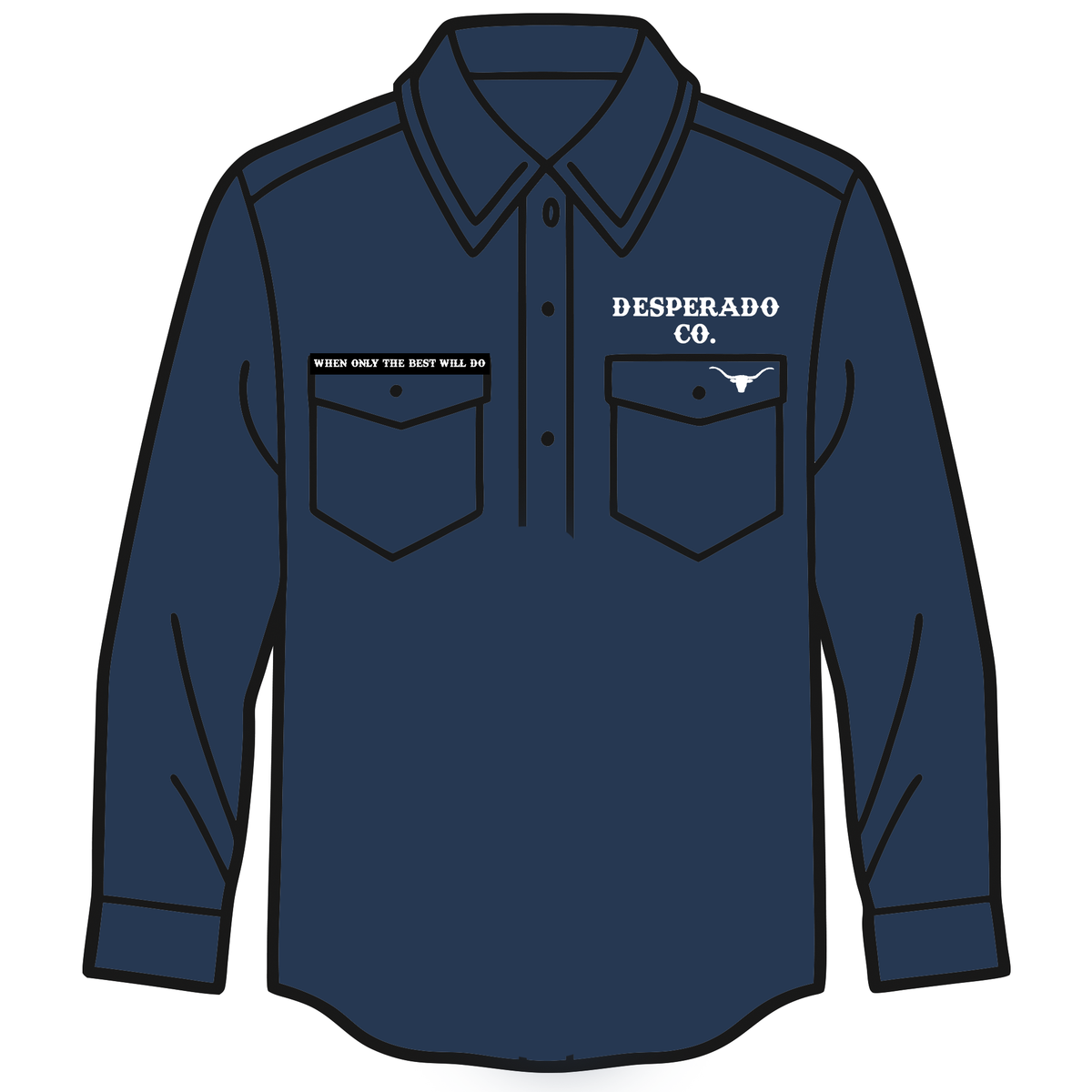 Desperado Co. Long Sleeve Work Shirt Navy – the Desperado co.