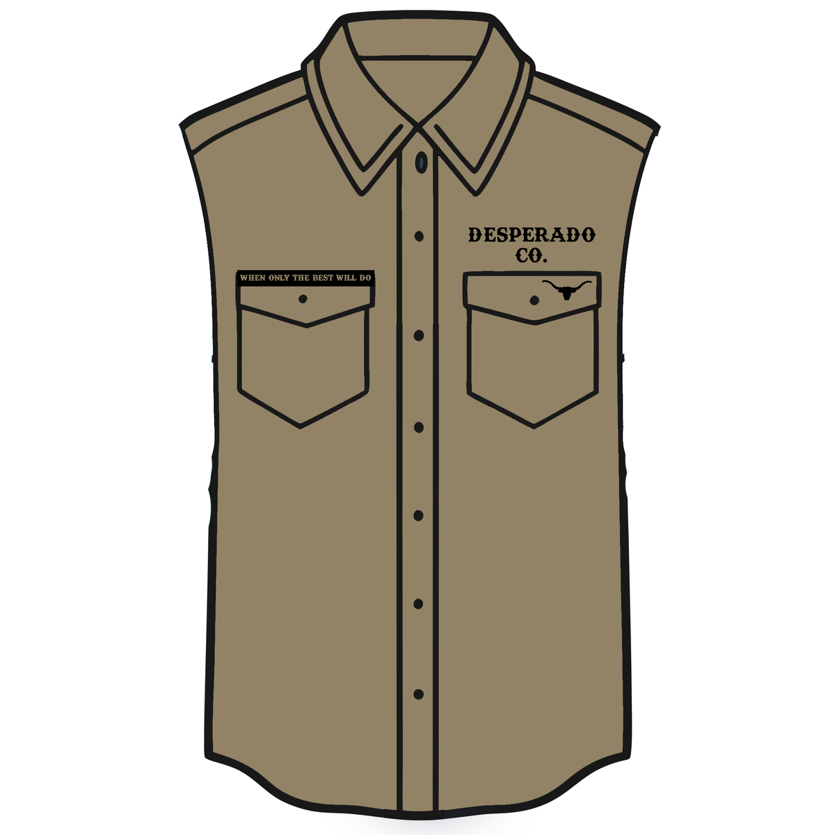 Desperado Co. Sleeveless Work Shirt Taupe – the Desperado co.