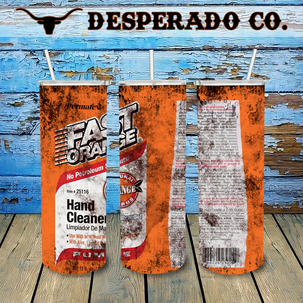 Fast Orange 20oz Stainless Tumbler Cup & Straw – the Desperado co.